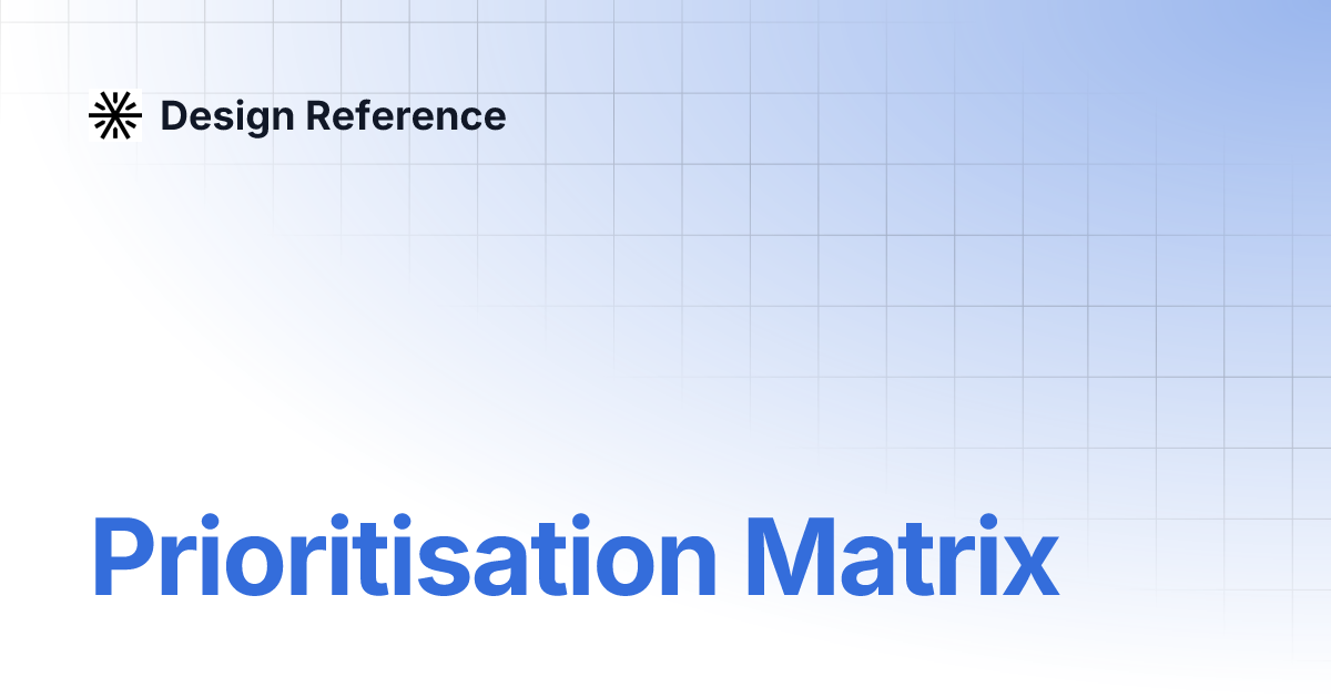 Prioritisation Matrix | Design Reference