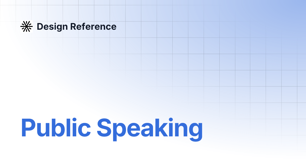 Public Speaking | Design Reference