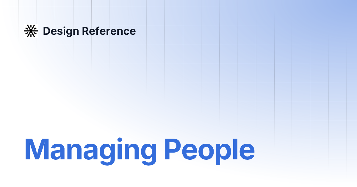Managing People | Design Reference