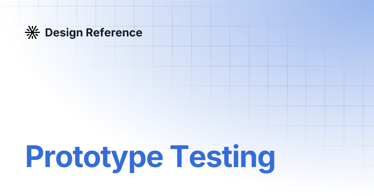 Prototype Testing Product Design Reference