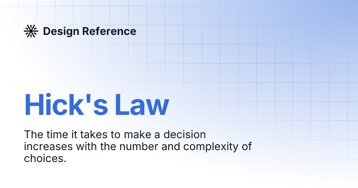 Hick's Law | Design Reference